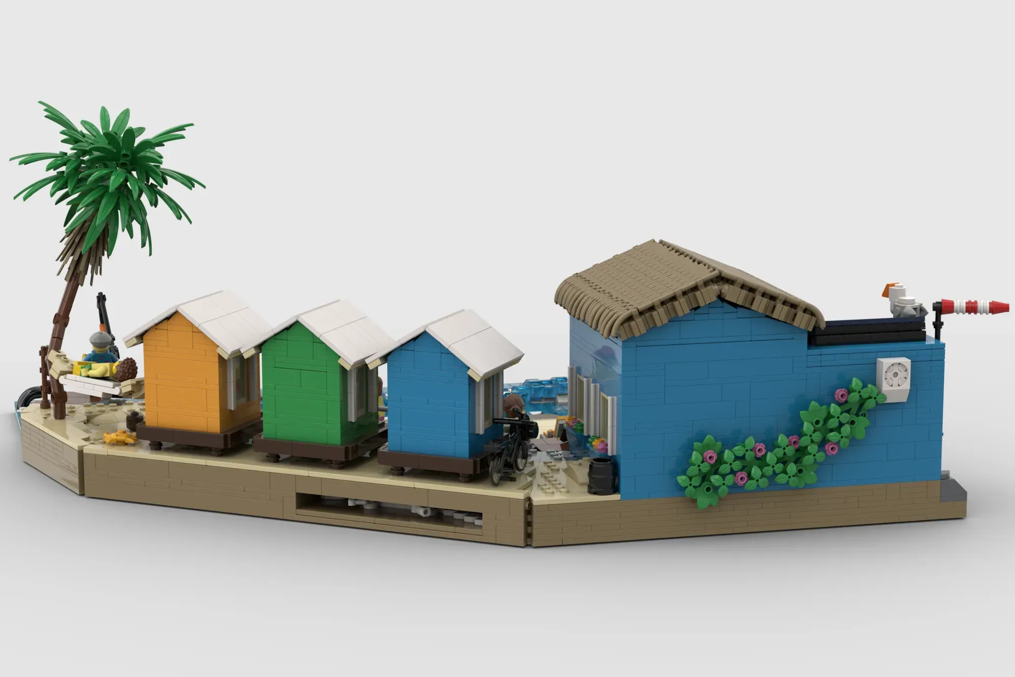 Seafood Restaurant and Beach Huts | LEGO® Ideas