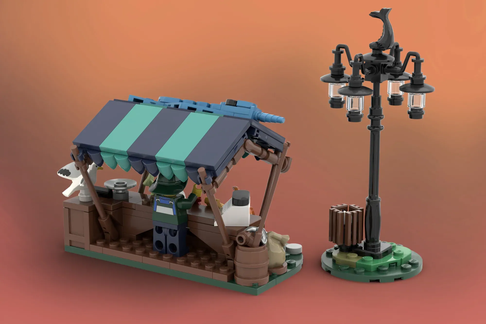 Seaside Fish Stand – A Charming City Market Corner | LEGO® Ideas